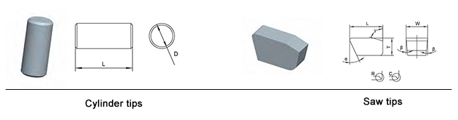 Sawing Tungsten Carbide Tip Cylinder Tips For Wood Working Cutting Tools