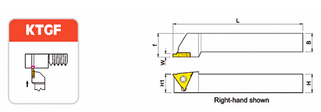 KTGFR/L KTGFS KTGF_F Grooving Tool Holder Steel Threading Tool Holder